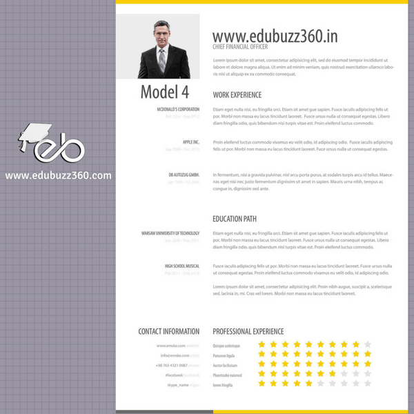 Elegant yellow Resume - Edubuzz360 Resumes